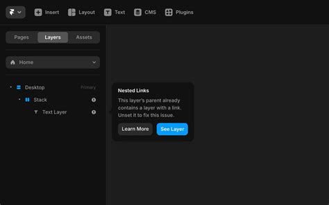 how to fix nested link warnings — framer help