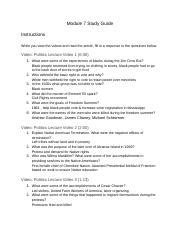 Module Study Guide Module Study Guide Instructions While You View The Videos And Read The