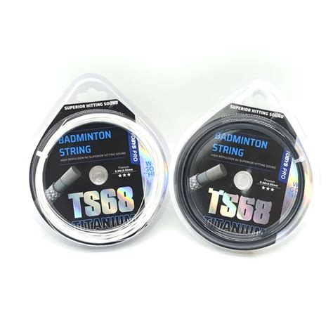 Tobys Pro Ts68 Titanium Badminton String Black White Tobys Sports