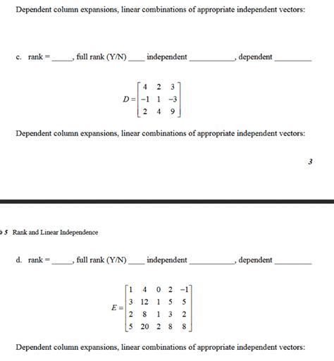 Solved 4 For Each Of The Matrices Below Using The Ideas Of Chegg Com