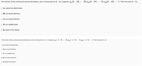 solved the function f has continuous second derivatives and