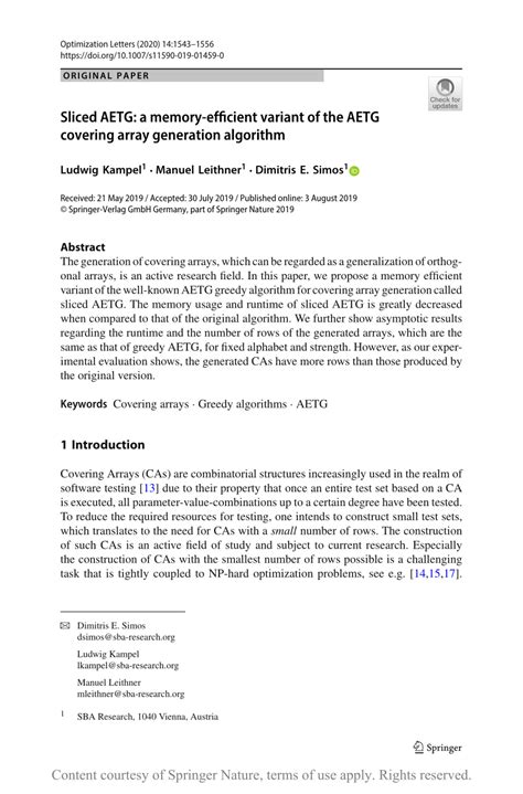 sliced aetg a memory efficient variant of the aetg covering array