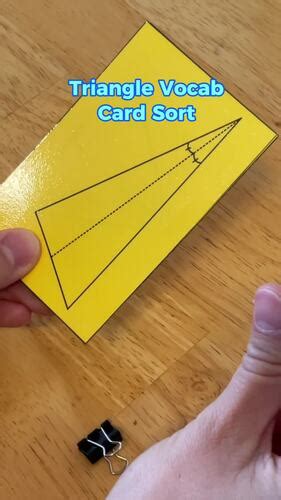 Triangle Vocabulary Card Sort Median Altitude Angle Bisector