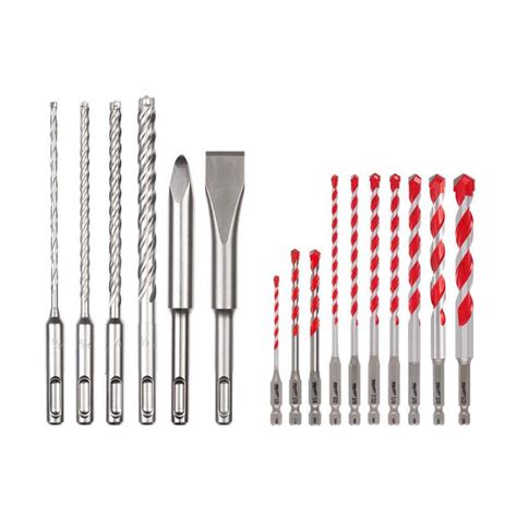 Milwaukee 4 Cutter Sds Plus Carbide Drill Bits With Flat And Bull Point
