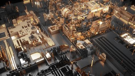 마이크로칩이 있는 회로 기판 프로세서 및 기타 하이테크 부품 미래 기술 회로 기판 마이크로 구조 사이버 공간 3d 공상 과학 배경입니다 3d 렌더링 글로든 메탈 공학에 대한