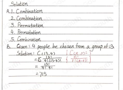 Solved A Directions Write P If Each Situation That Follows