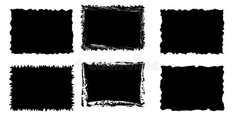 Jagged Rectangle Black Simple Shape Rectangle Paper Template Jagged