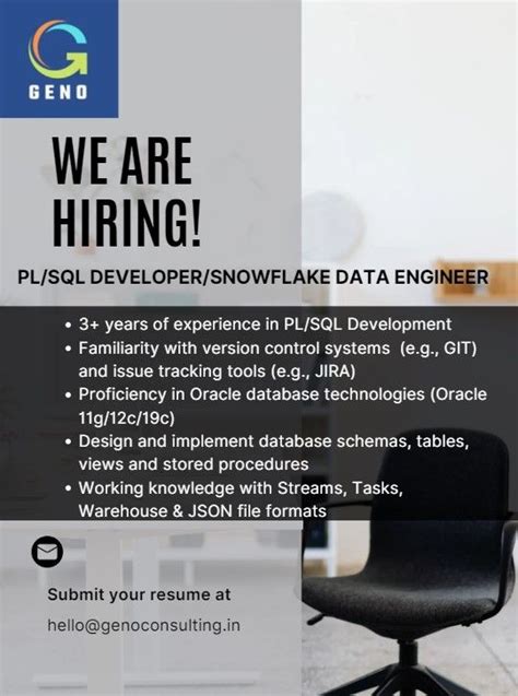 Geno Consulting Services Pvt Ltd On Linkedin Plsqldeveloper Plsql