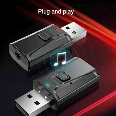 Jual Usb Bluetooth Compatible 5 0 3 5mm Adapter Transmitter Receiver Audio Dongle Wireless Usb
