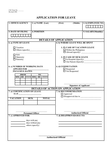 Leave Application Form White Fill Out Sign Online And Download PDF Templateroller