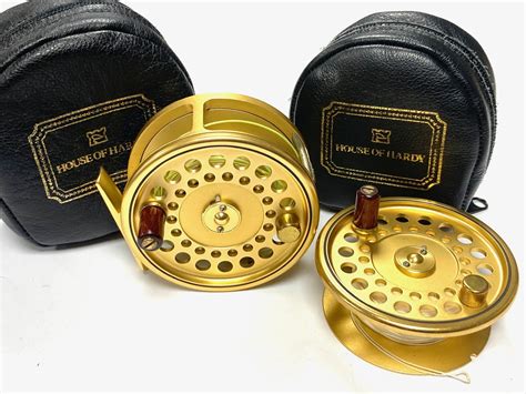 Hardy Gold Sovereign 89 Trout Fly Reel W Spare Spool And Pouches