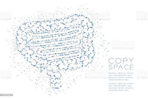 내장 모양 추상적인 기하학적 다각형 사각형 상자와 삼각형 패턴 의료 과학 기관 개념 디자인 블루 컬러 그림 복사 공간 흰색 배경에 고립 된 벡터 Eps 10 과학에 대한