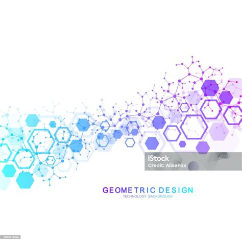 추상 의료 배경입니다 Dna 연구입니다 의학 과학 기술에 대 한 6 각형 구조 분자 및 통신 배경 벡터 일러스트 레이 션 0명에