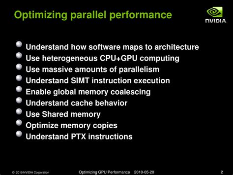 Ppt Optimizing Parallel Gpu Performance For Efficient Computing