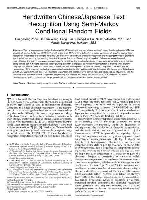 Pdf Handwritten Chinesejapanese Text Recognition Using Semi Markov