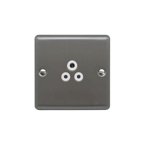 Light Socket 1 Gang 2 Amp Unswitched Socket Outlet Satin Stainless Mr