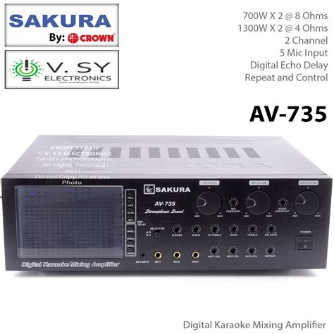 Sakura Av 735 Av 735ub 700w 1300w 4 8 Ohms Karaoke Mixing
