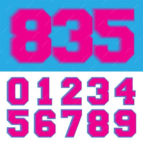 Premium Vector Retro Number 0 1 2 3 4 5 6 7 8 9 Neon Vintage Style