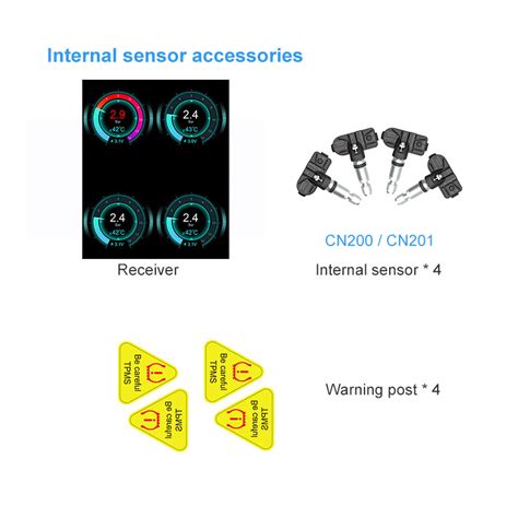 4 New Bluetooth TPMS Tire Pressure Monitor External Sensors BLE Fits 4 Wheel Passenger Cars LEON CDB