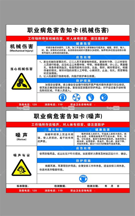 机械伤害噪声职业病告知牌展板素材模板下载 图巨人
