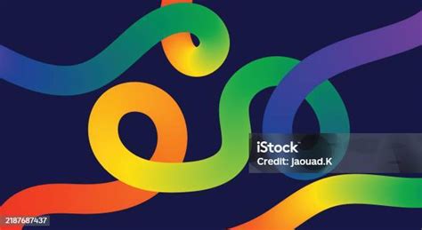 추상 현대 그라디언트 유체 파동 흐르는 나선형 스트로크 라인 아트 3차원 형태에 대한 스톡 벡터 아트 및 기타 이미지 3차원 형태 곡선 그라데이션 Istock