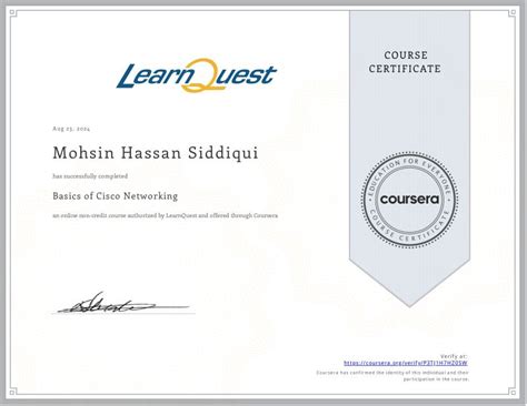 mohsin siddiqui on linkedin completed the “basics of cisco networking