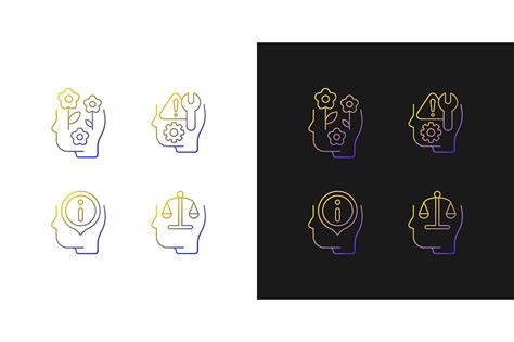 Rational And Emotional Mindset Icons Outline Icons ~ Creative Market