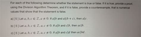 Solved For Each Of The Following Determine Whether The Chegg