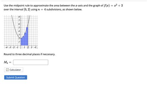Solved Use The Midpoint Rule To Approximate The Area Between Chegg Com