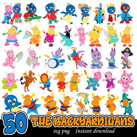 50 The Backyardigans Svg Png Bundle Instant Download Art Svgpan