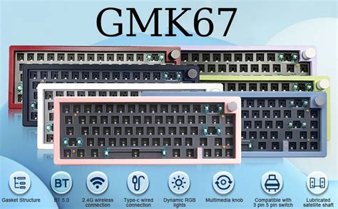 GMK Keyboard Kit Hot Swappable Bluetooth G Wireless RGB Customized Barebone For Gaming