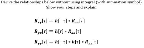 Solved Derive The Relationships Below Without Using Integral