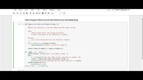 Day 65 Python Program To Remove The Nth Index Character From A Non