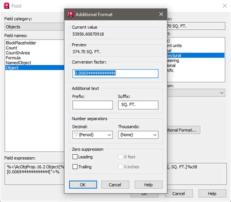 setting additional format for fields autodesk community
