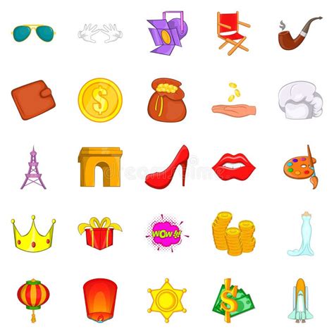 Superiority Icons Set Cartoon Style Stock Vector Illustration Of