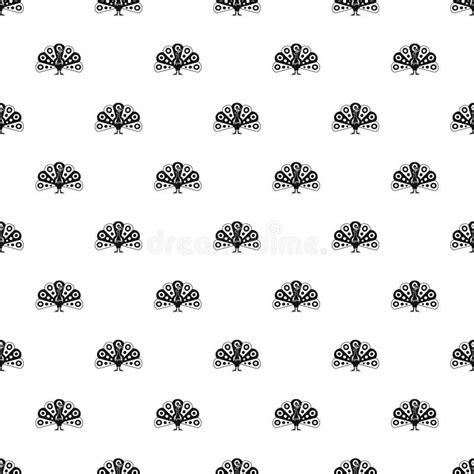 Peacock With Flowing Tail Pattern Vector Stock Vector Illustration Of