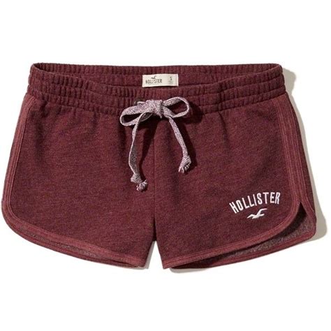 Hollister Burgundy Curved Hem Fleece Shorts