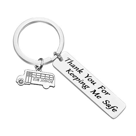 Key Chains Bus Driver Appreciation Thank You Keeping Me School Bus