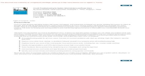 Download Pdf Linux R Troubleshooting For System Administrators And