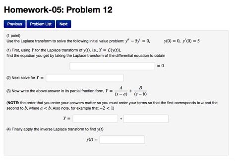 Solved Use The Laplace Transform To Solve The Following Chegg