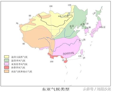 日本气候类型分布图