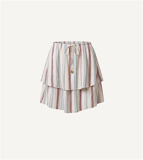Lenore Mini Skirt Ivory Multi Cleobella