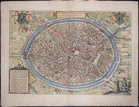 At Auction Franz Hogenberg George Braun Bruges Antique Map From