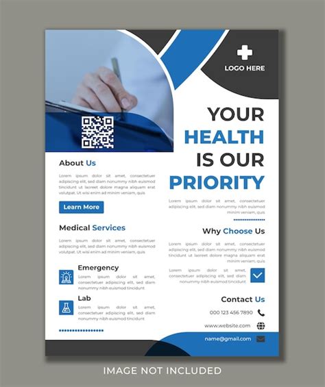 의료 건강 관리 포스터 및 전단지 디자인 프리미엄 벡터