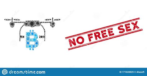 Infected Mosaic Bitcoin Drone Delivery Icon And Grunge No Free Sex Seal With Lines Stock Vector