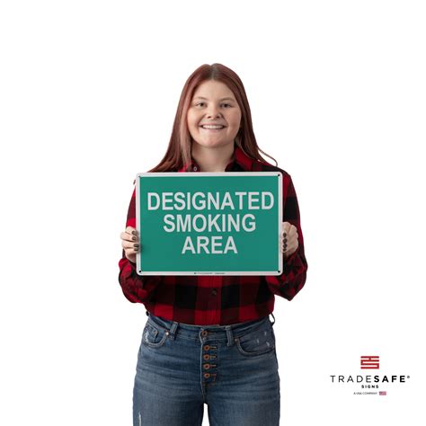 Designated Smoking Area Sign Aluminum Smoking Signs Tradesafe