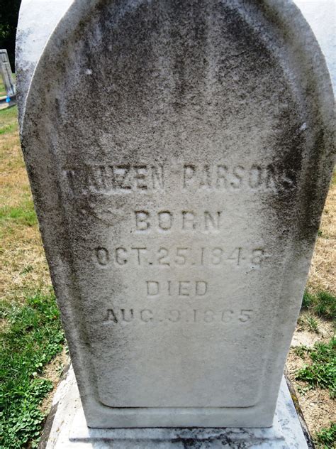 Tamzen Parsons 1848 1865 Find A Grave Memorial
