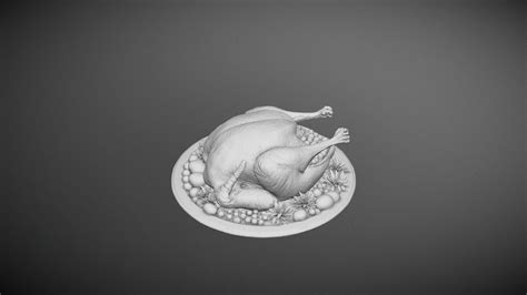 Ga Thk 001 Roasted Thanksgiving Turkey Download Free 3d Model By