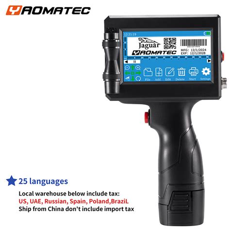 Yaomatec Fast Dry 127mm Portable Batch Code Printing Machine Handheld Inkjet Printer Handheld