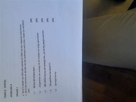 Skryf N Opstel Van 200 250 Woorde Oor Een Van Die Volgende Onderwerpe S